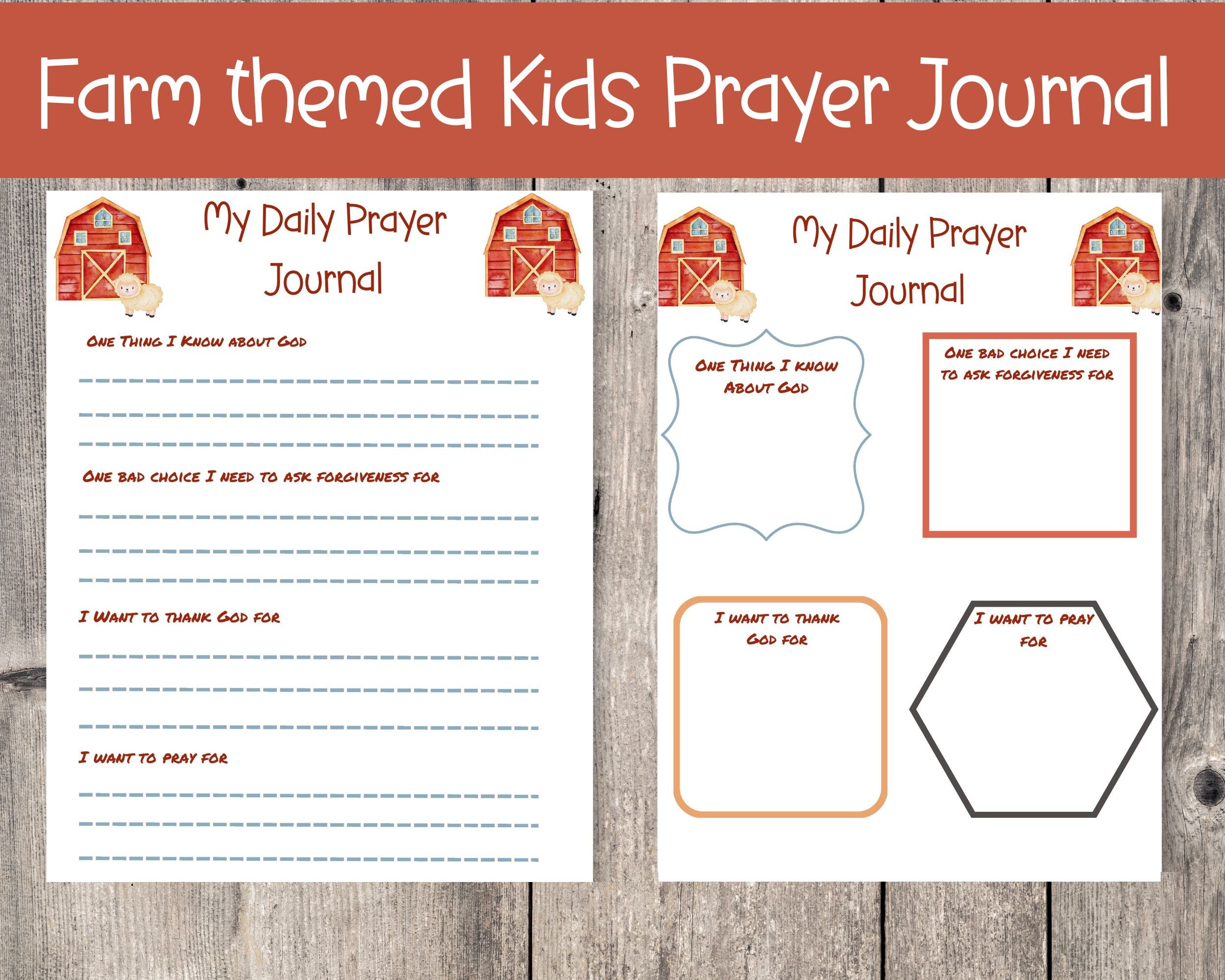Kids Printable Prayer Journal, Perfect for Elementary and Preschool Age ...