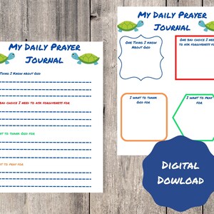 Kids Printable Prayer Journal, Perfect for Elementary and Preschool Age ...