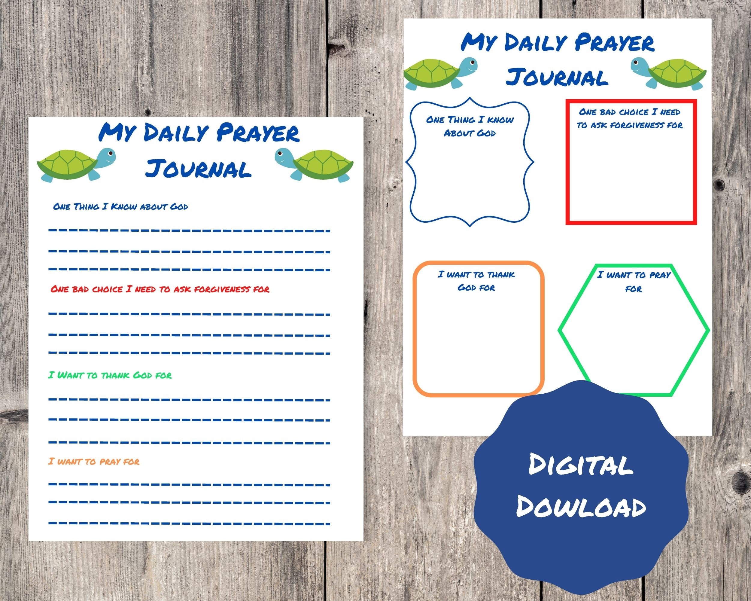 Kids Printable Prayer Journal, Perfect for Elementary and Preschool Age ...