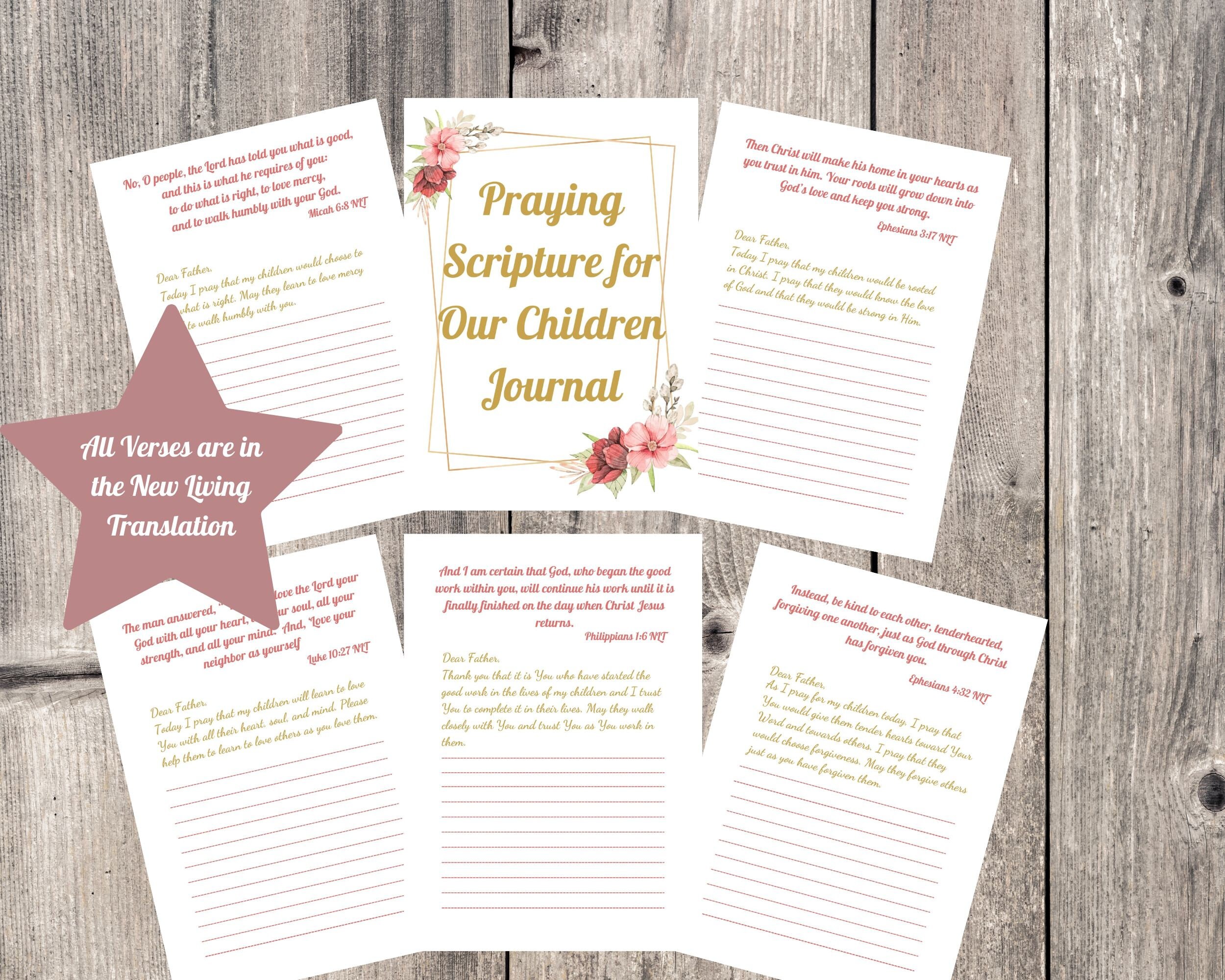 Prayer Journal for Moms, Scripture Prayers for Children (printable PDF ...