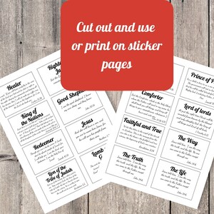 35 Names of God 3x5 Stickers, Printable Names of God Stickers ...