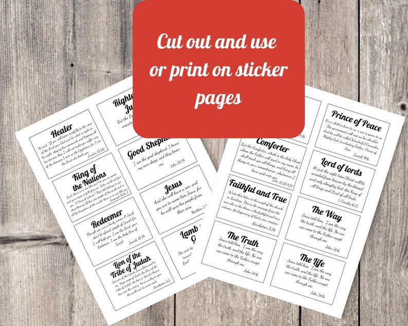 35 Names of God 3x5 Stickers, Printable Names of God Stickers ...