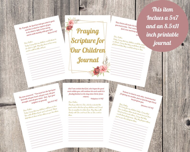 Prayer Journal for Moms, Scripture Prayers for Children (printable PDF ...
