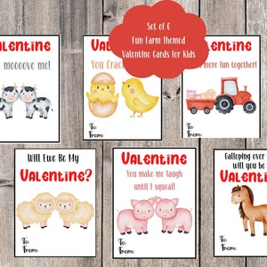Fun Farm Themed Printable Valentines Cards Are Great for Toddlers, Farm ...