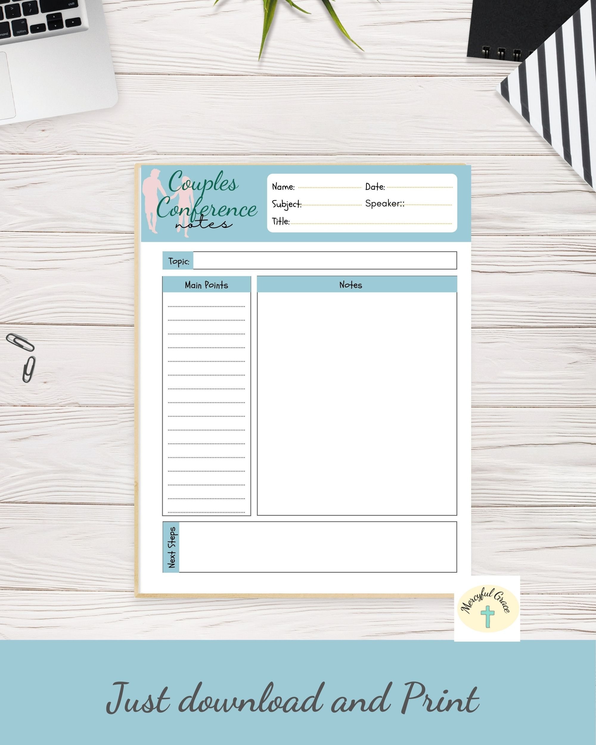 Couples Conference Note Pages. Printable Note Pages for Your Conference ...