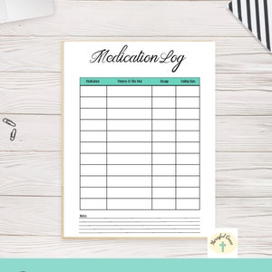 Convenient Printable Medication Tracker. Medication Log, an Easy Way to ...