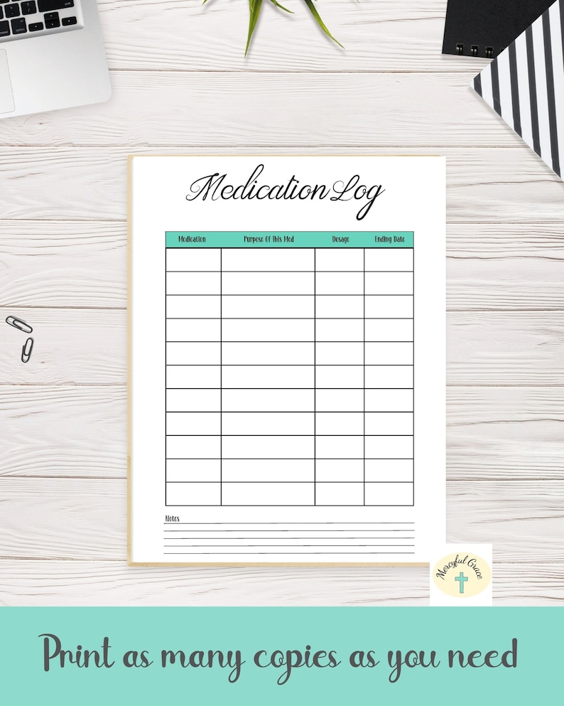Convenient Printable Medication Tracker. Medication Log, an Easy Way to ...