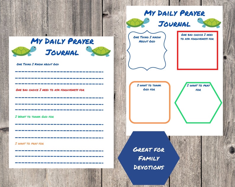 Kids Printable Prayer Journal, Perfect for Elementary and Preschool Age ...