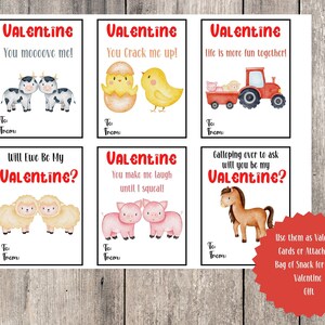 Fun Farm Themed Printable Valentines Cards Are Great for Toddlers, Farm ...