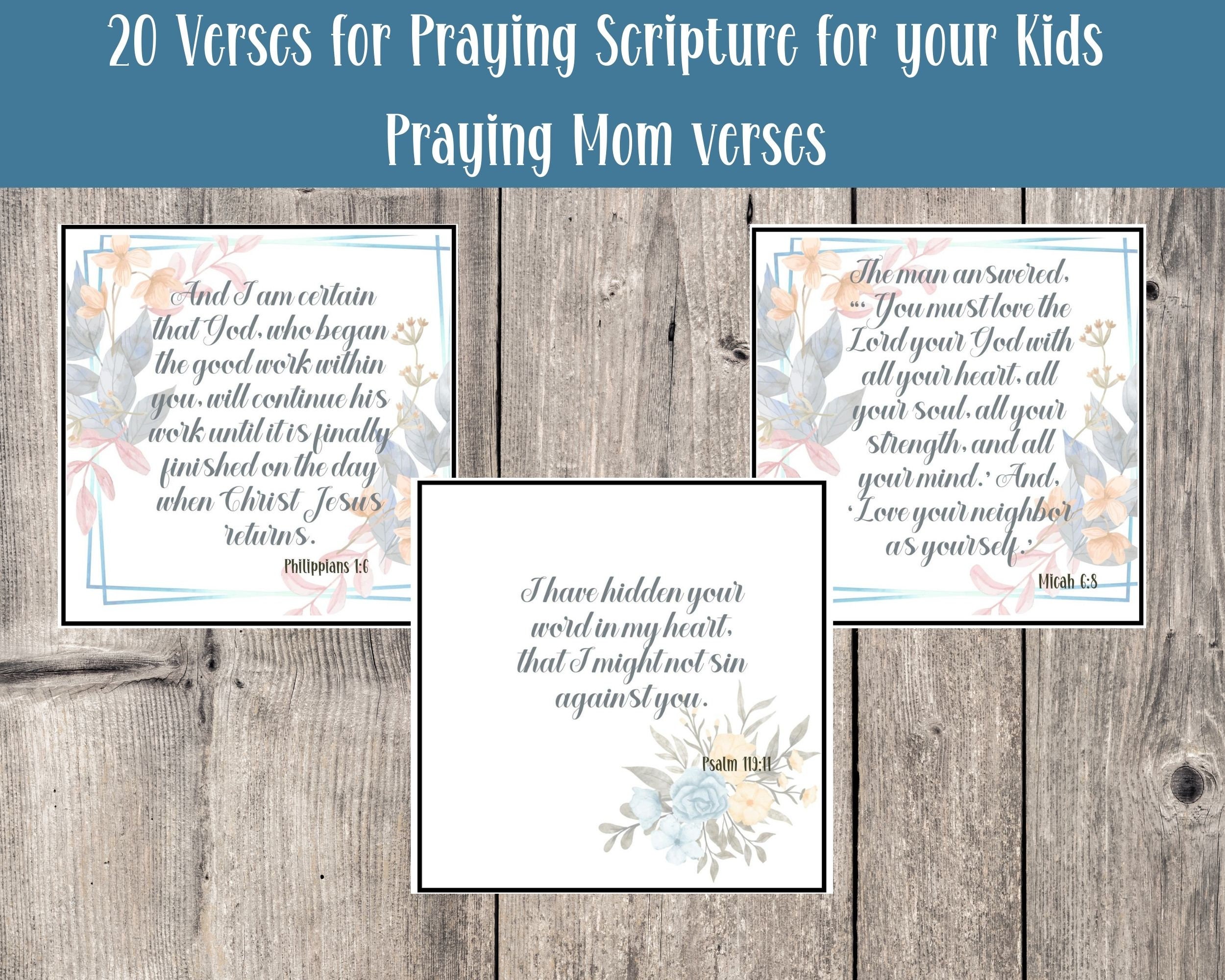 Scripture Verses to Pray for Your Children, Printable Bible Verse Cards ...