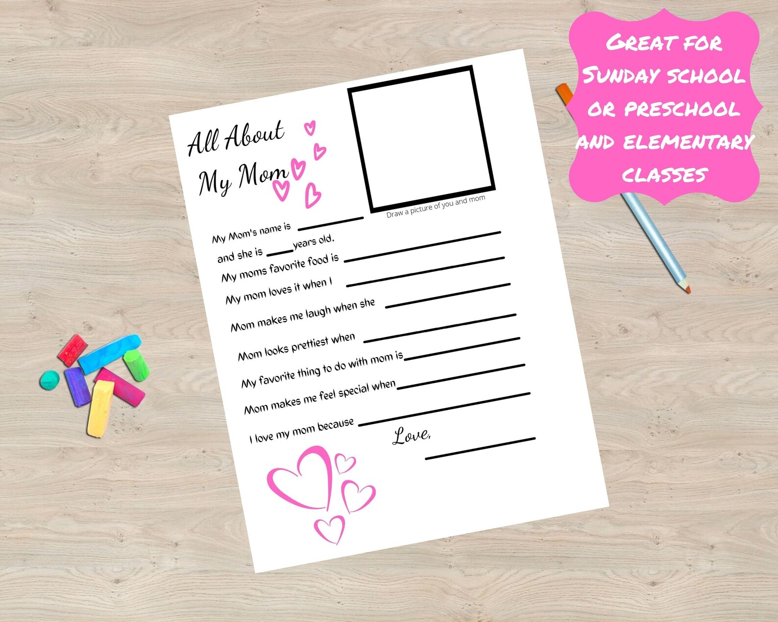 All About My Mom Questionnaire, Mother's Day Craft (printable PDF) - Etsy