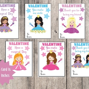 Princess Valentines Cards for Girls, Kids Valentine Gift Tags ...