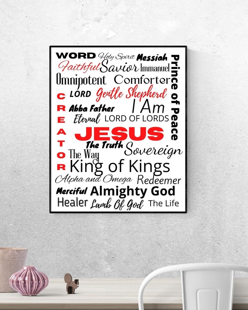 Names of God Word Art, Printable 8x10 Names and Attributes of God ...