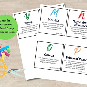 Fun Names and Attributes of God From A-Z Notecards, Printable Scripture ...