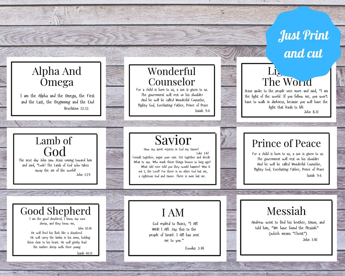 35 Names and Attributes of God 3x5 Notecards Printable - Etsy