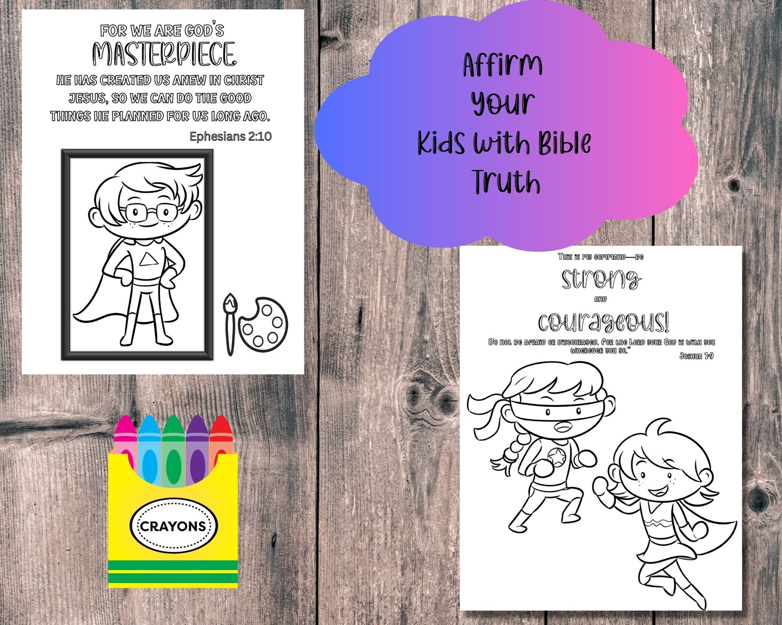12 Kids Coloring Bible Verse Pages, Printable Superhero Bible Verse ...