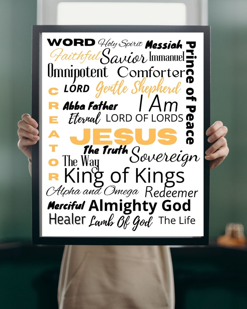 Names of God Word Art Poster, Printable Names and Attributes of God ...