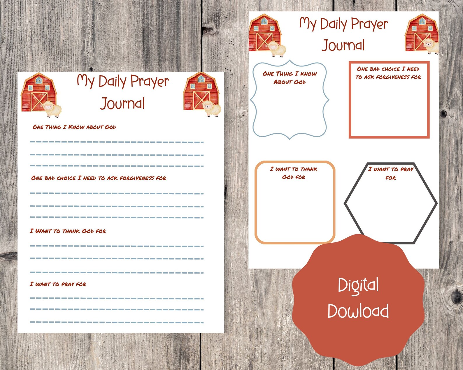 Farm Kids Prayer Journal, Printable Devotions (PDF) - Etsy