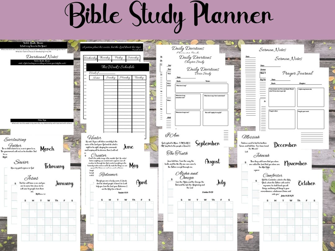 Great Printable Bible Study Planner Contains Names of God Monthly ...