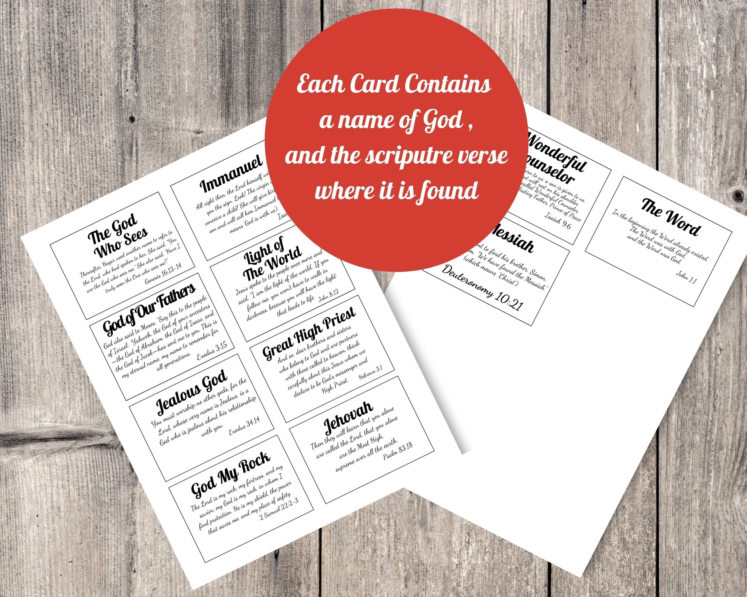 35 Names of God 3x5 Stickers, Printable Names of God Stickers ...