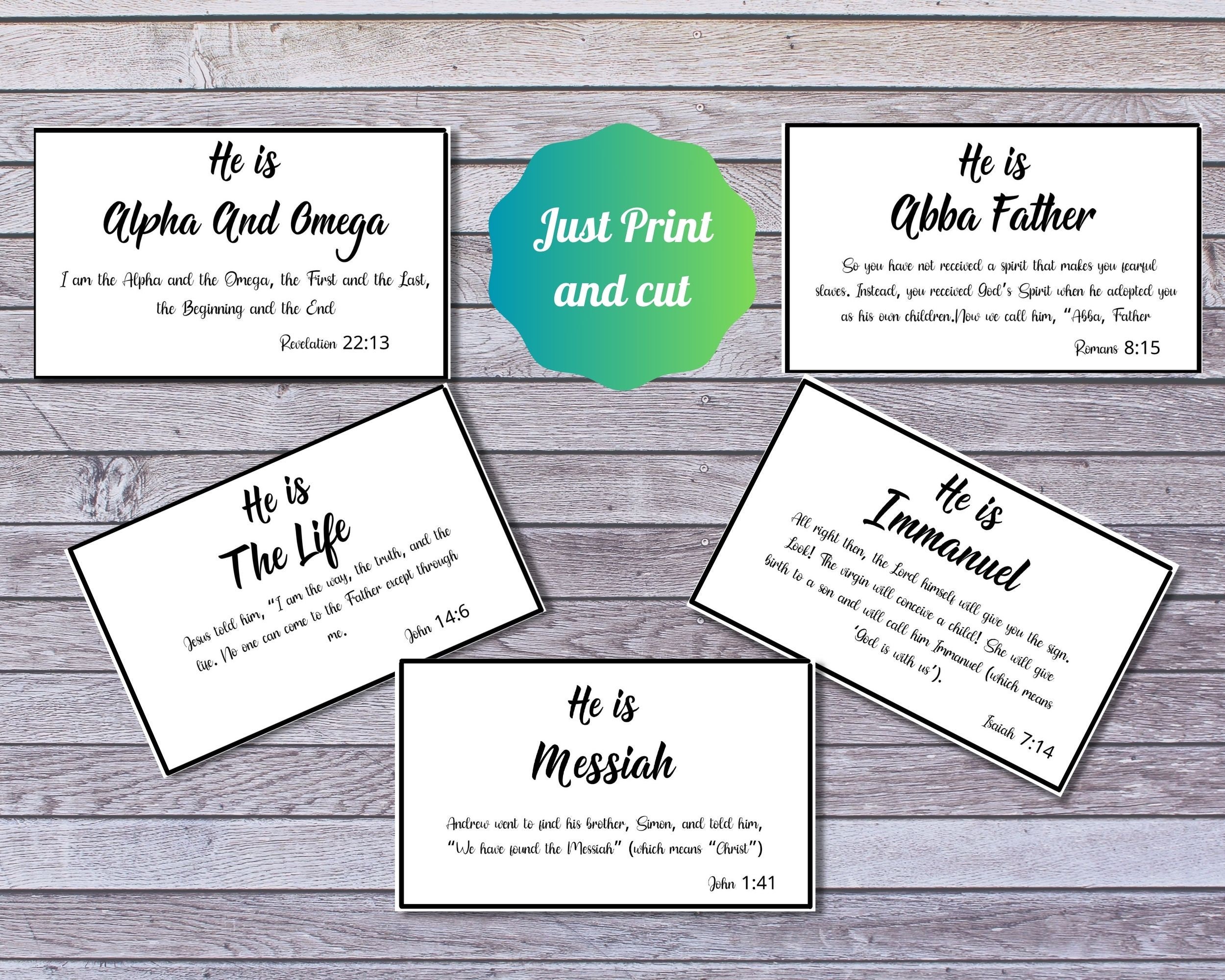 He is 35 Names and Attributes of God 3x5 Notecards, Printable Scripture ...