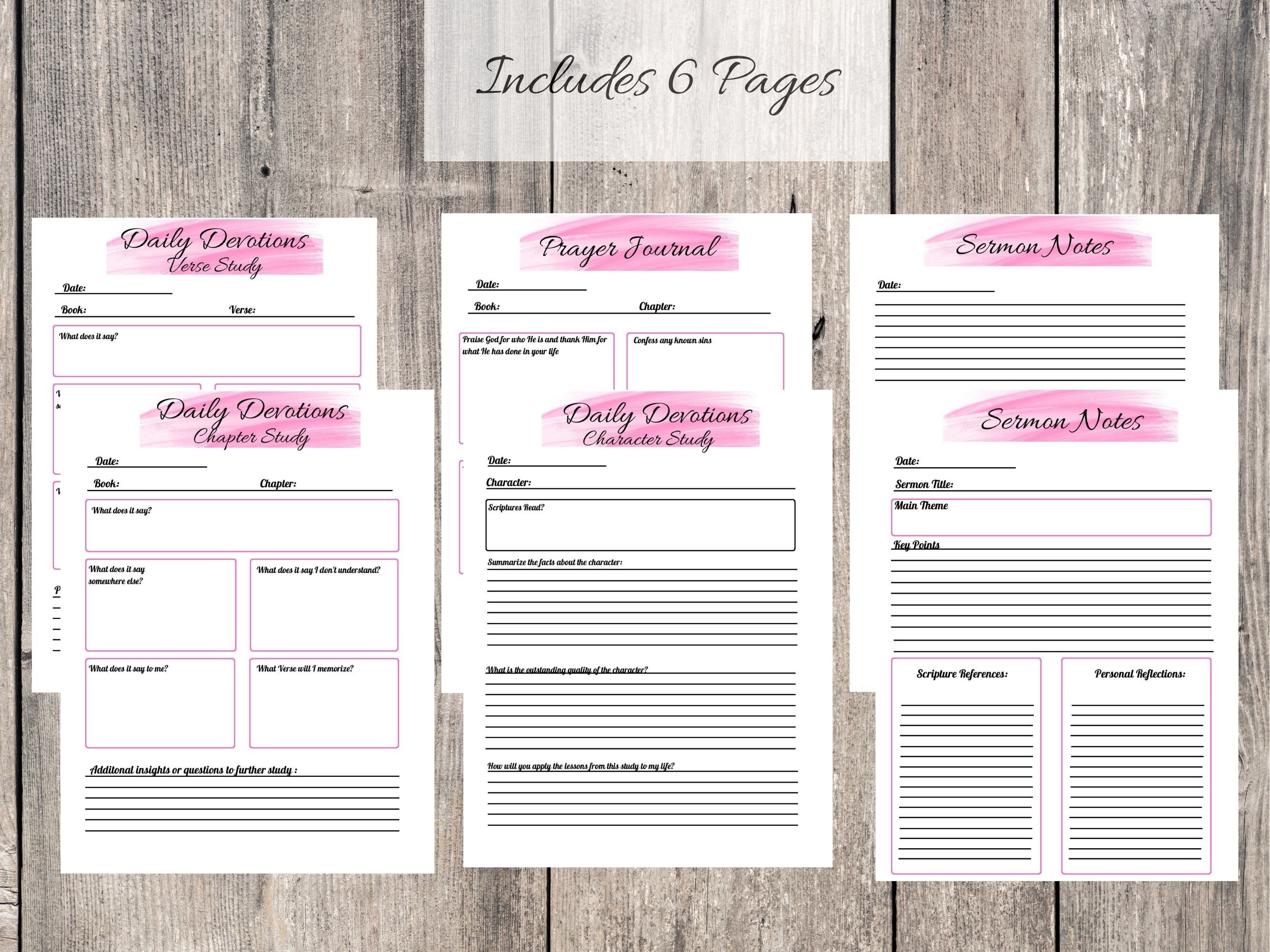 Bible Study Journal, Printable Journal. This Pretty Daily Devotions ...