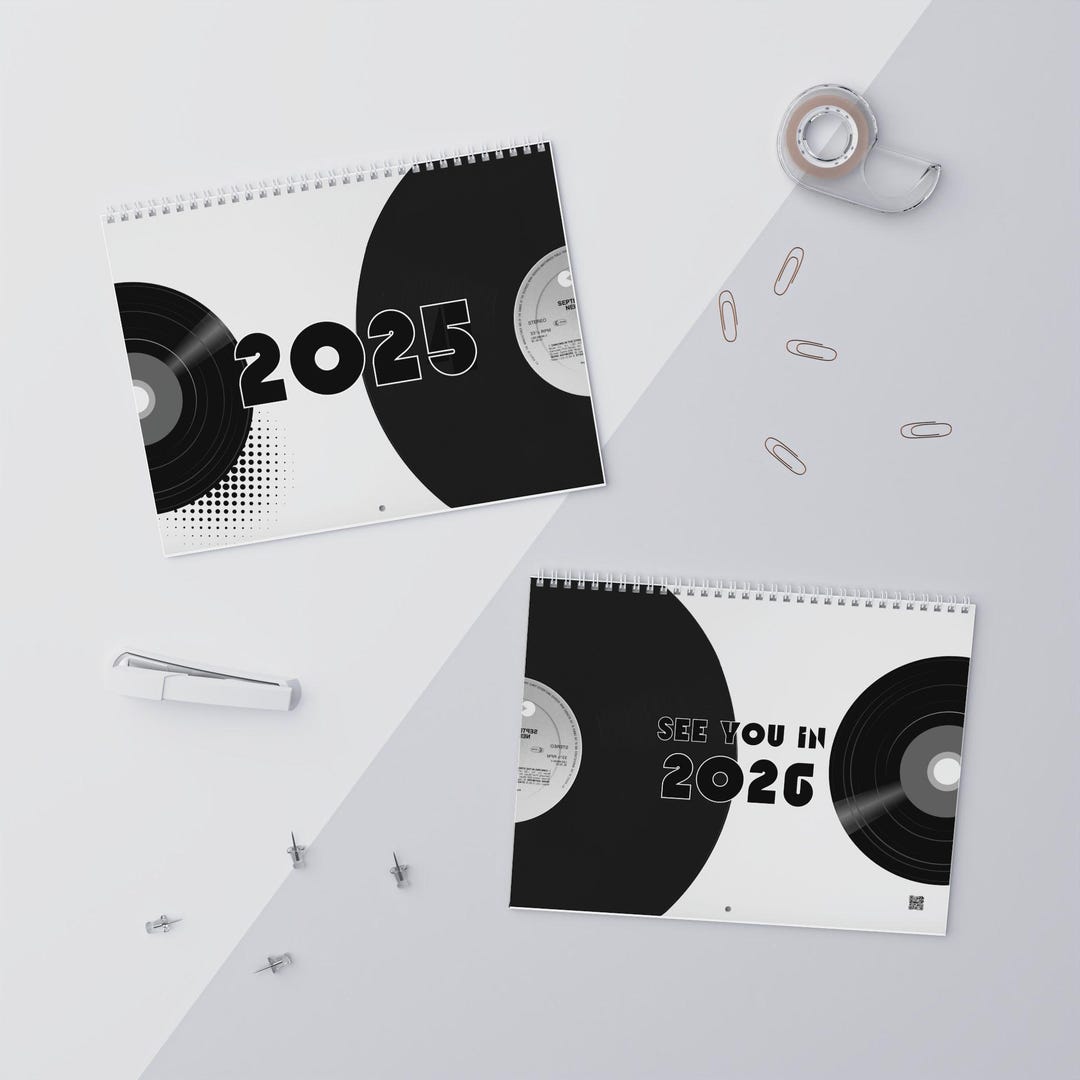 Vinyl Record 2025 Calendar Wall Calendar - Music Lover Gift, Retro Home ...