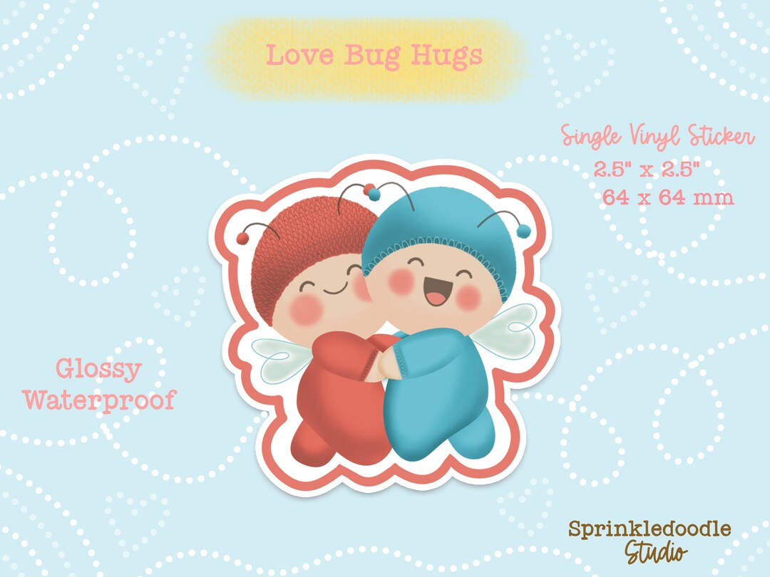 Love Bugs Hugs Single Sticker - Etsy