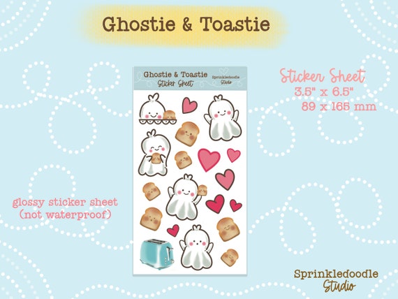 Ghostie and Toastie Sticker Sheet - Etsy