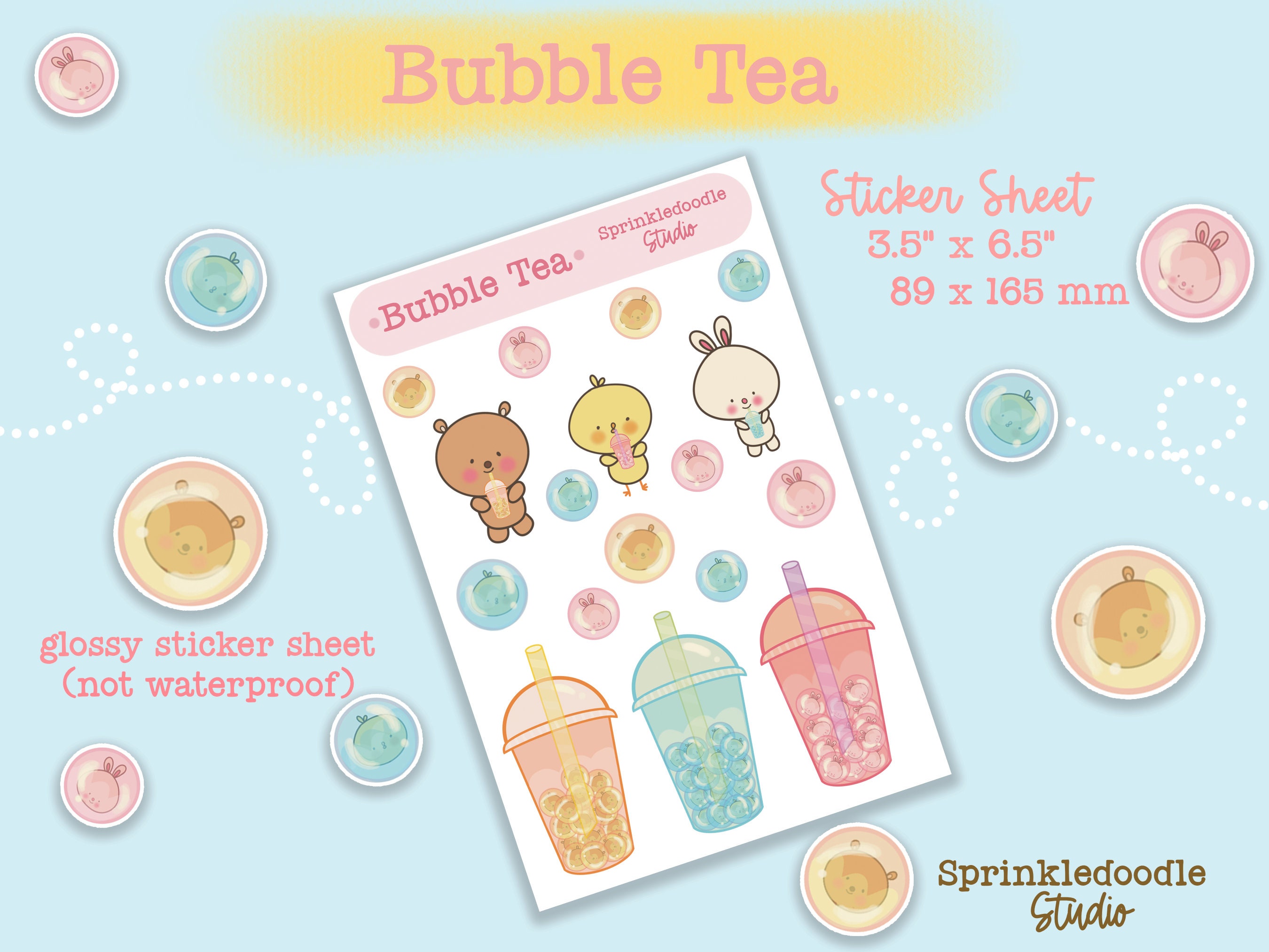Bubble Tea Sticker Sheet - Etsy
