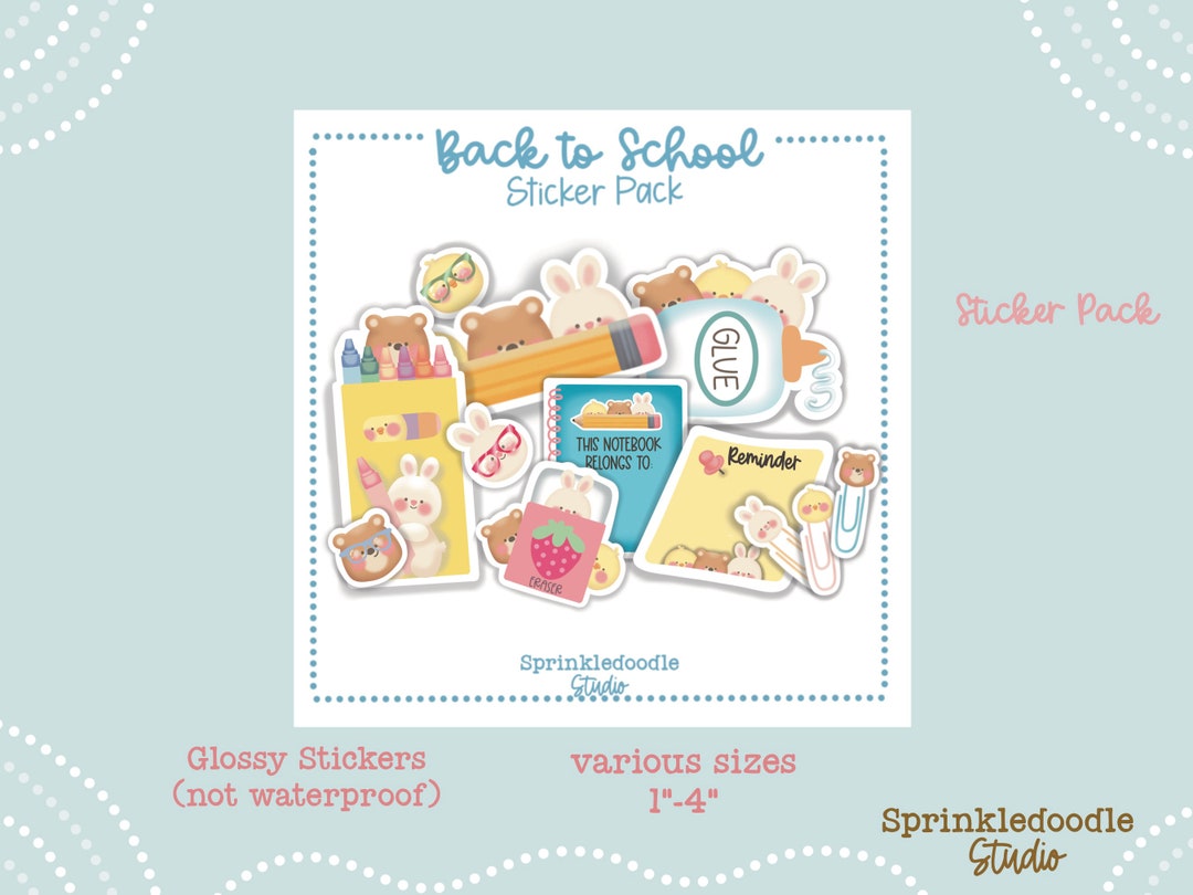 Adorable Back-to-school Sticker Pack: A Charming Collection of Cuteness ...