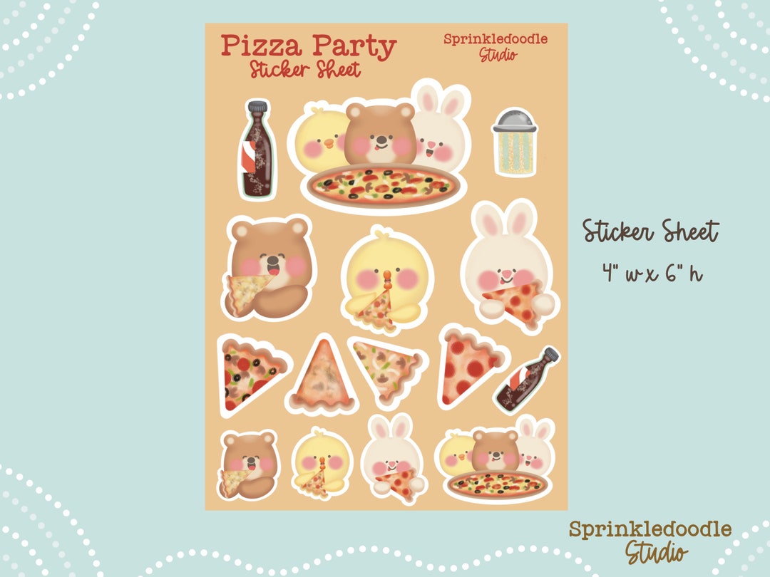 Pizza Party Sticker Sheet - Etsy