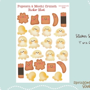 Popcorn and Mochi Crunch Sticker Sheet - Etsy