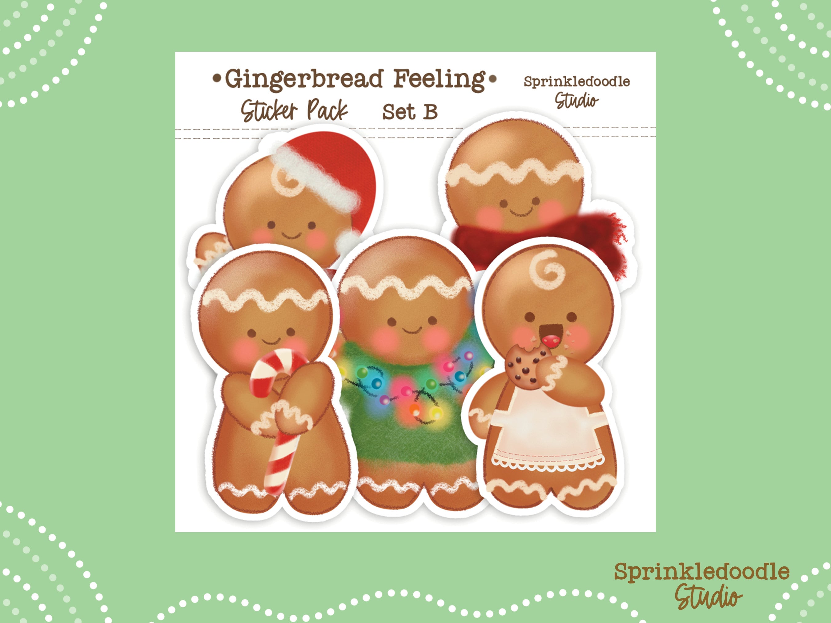 Gingerbread Feeling Sticker Pack Set B Christmas Planner Christmas ...