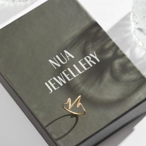 14K Solid Gold Lightning Ring, Minimalist Lightning Bolt Midi Ring, 14K ...