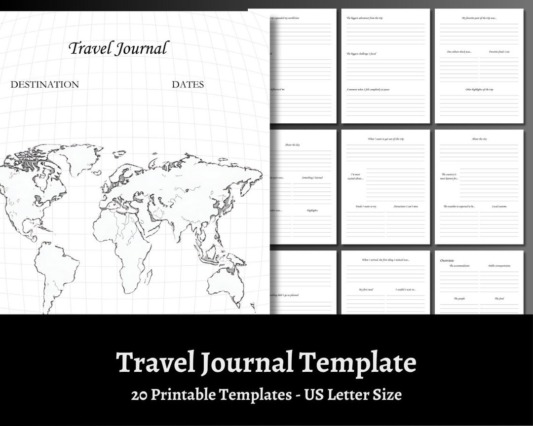 Printable Travel Journal Template Set - Etsy