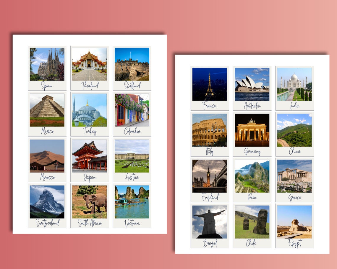 Travel Vision Board With Travel Quotes, Bucket List Templates ...