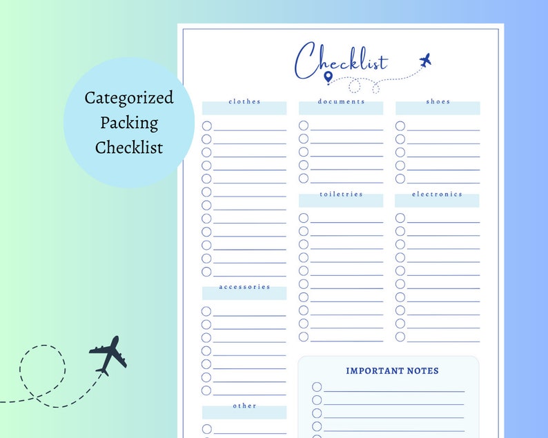 Travel Planner, Itinerary, and Checklist - Etsy