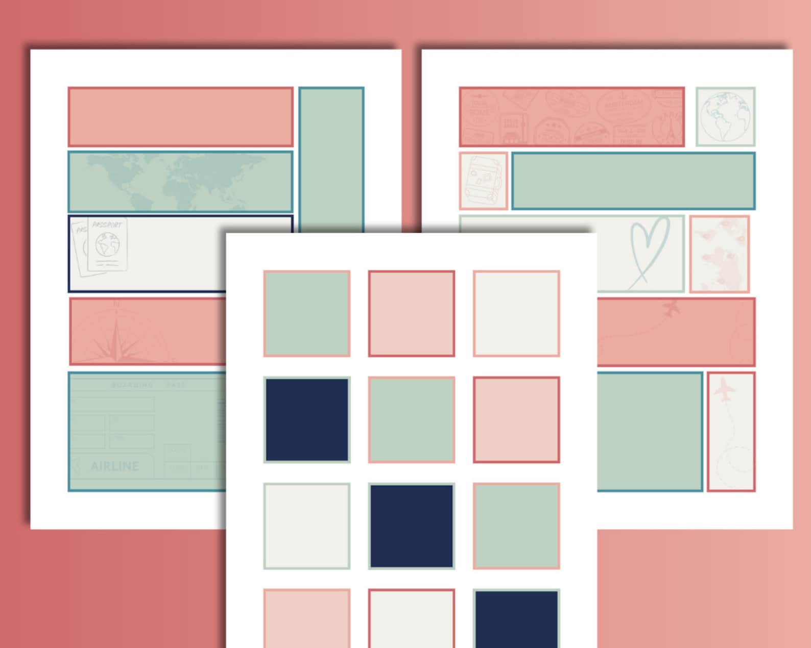 Travel Vision Board With Travel Quotes, Bucket List Templates ...