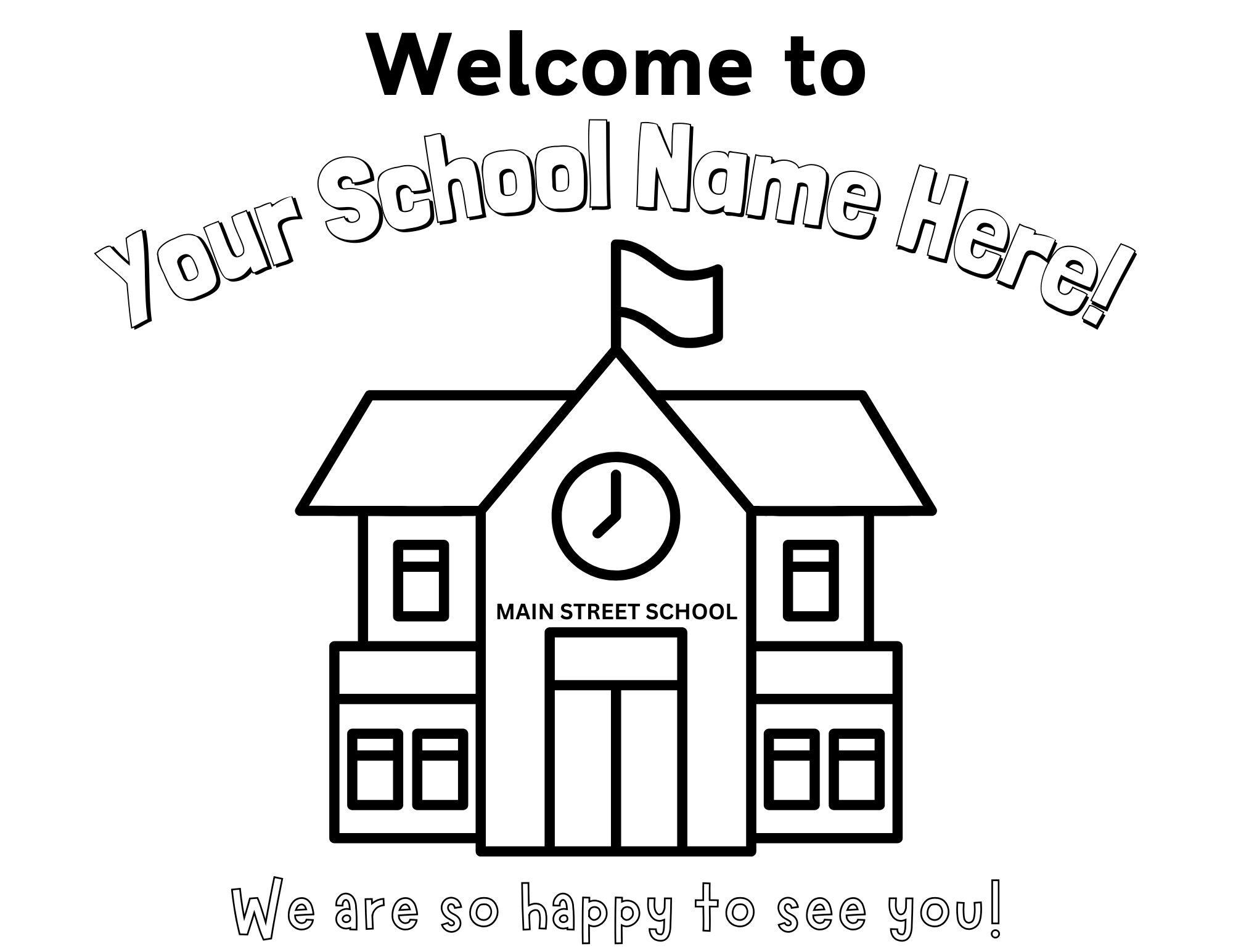 Custom School Name Coloring Sheet - Etsy