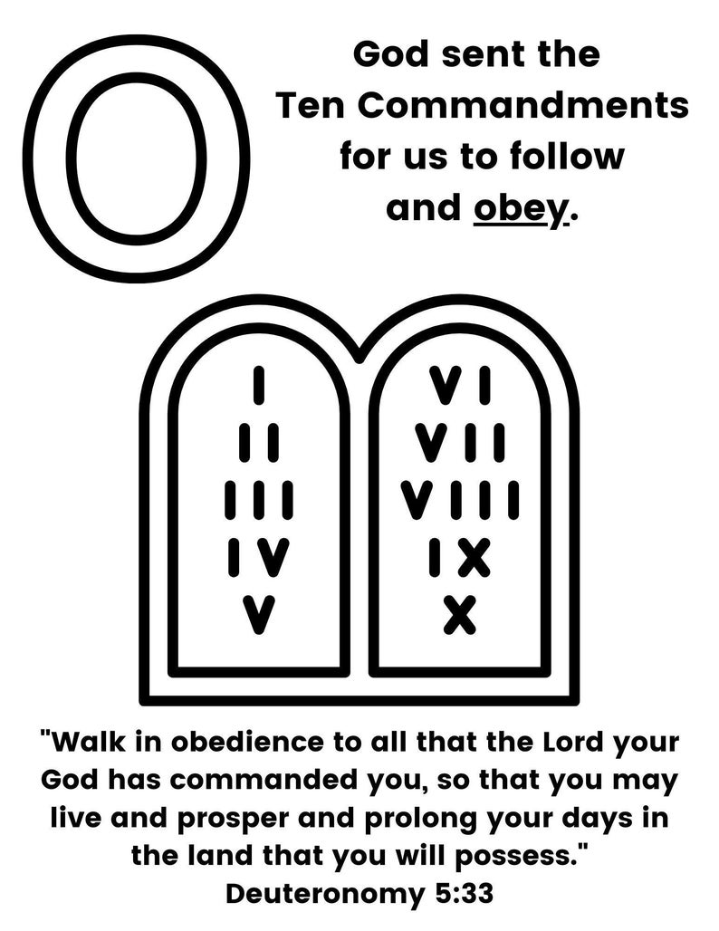 Bible Story Alphabet Coloring Sheet- “O”, PDF Printable Download, Old ...
