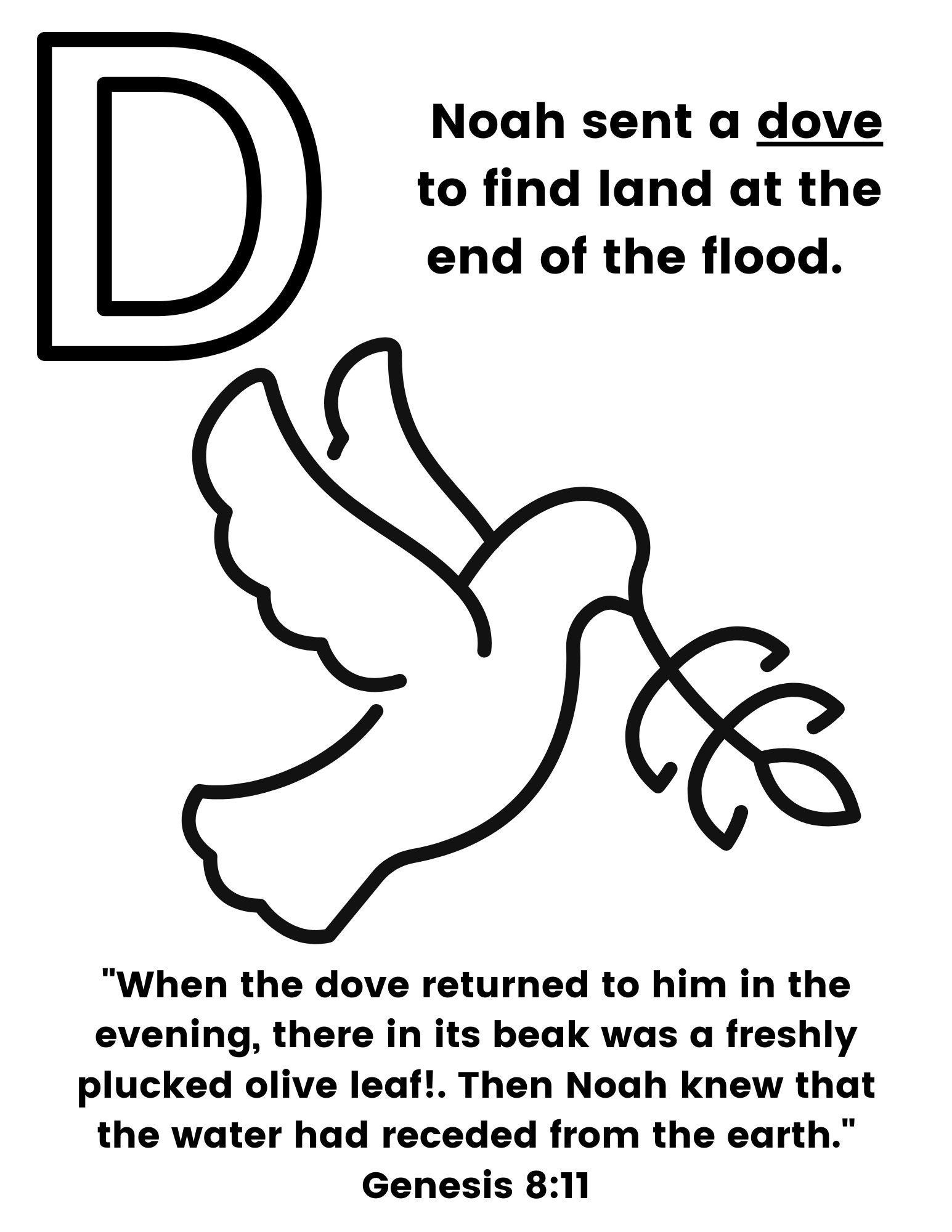 Bible Story Alphabet Coloring Sheet- “D”, PDF Printable Download, Old ...