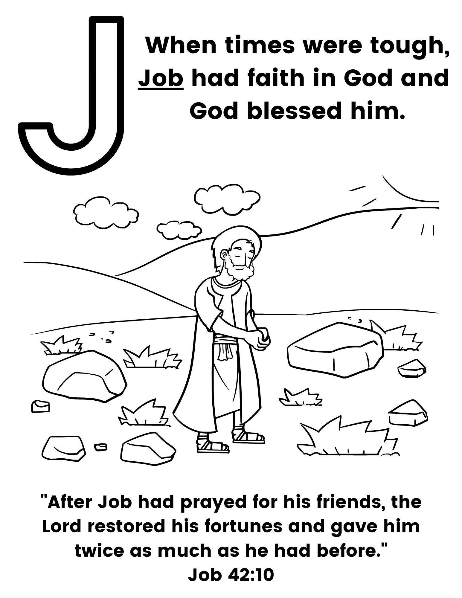 Bible Story Alphabet Coloring Sheet- “J”, PDF Printable Download, Old ...