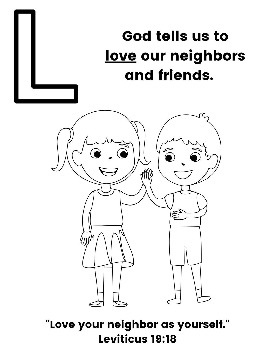 Bible Story Alphabet Coloring Sheet- “L”, PDF Printable Download, Old ...