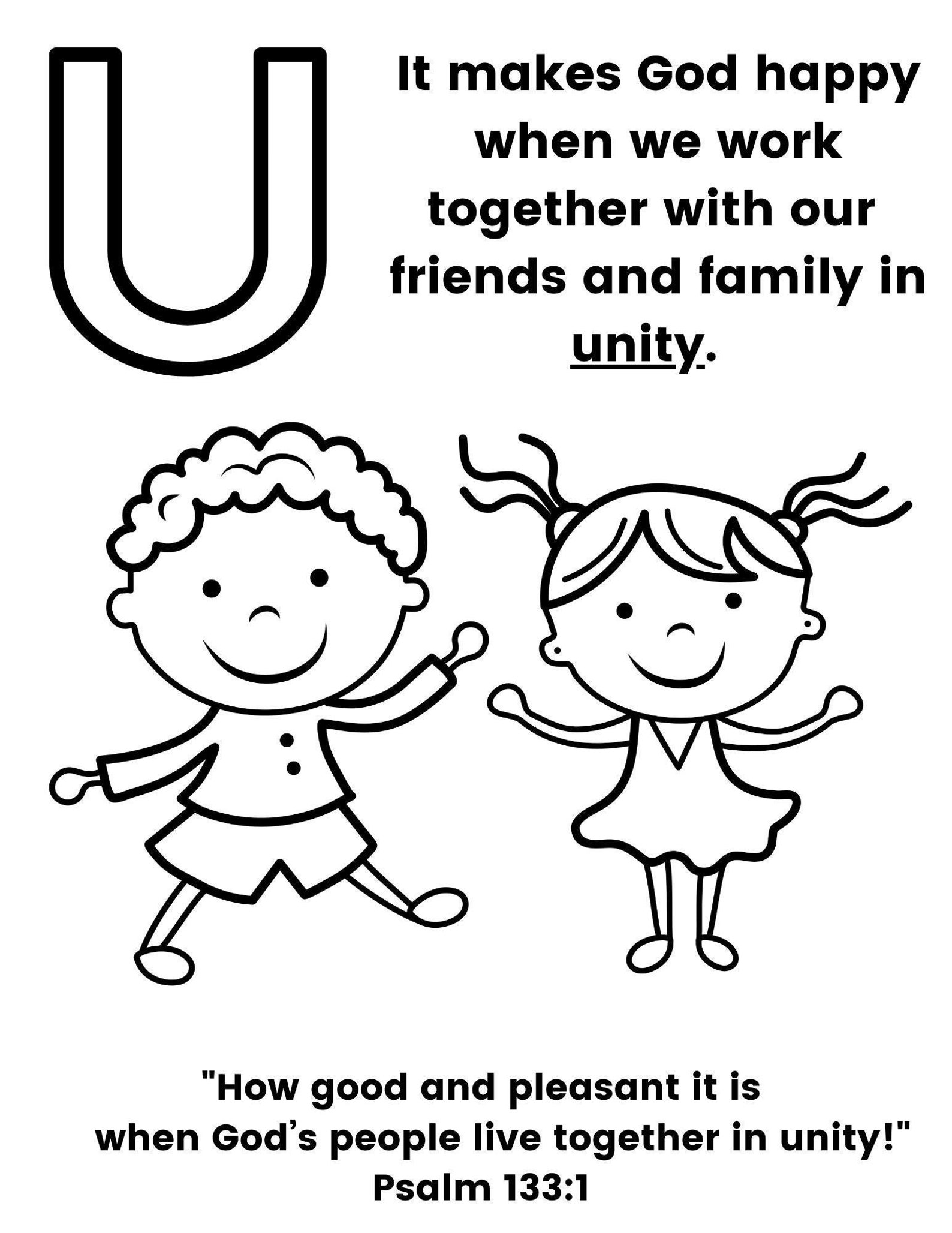 Bible Story Alphabet Coloring Sheet- “U”, PDF Printable Download, Old ...