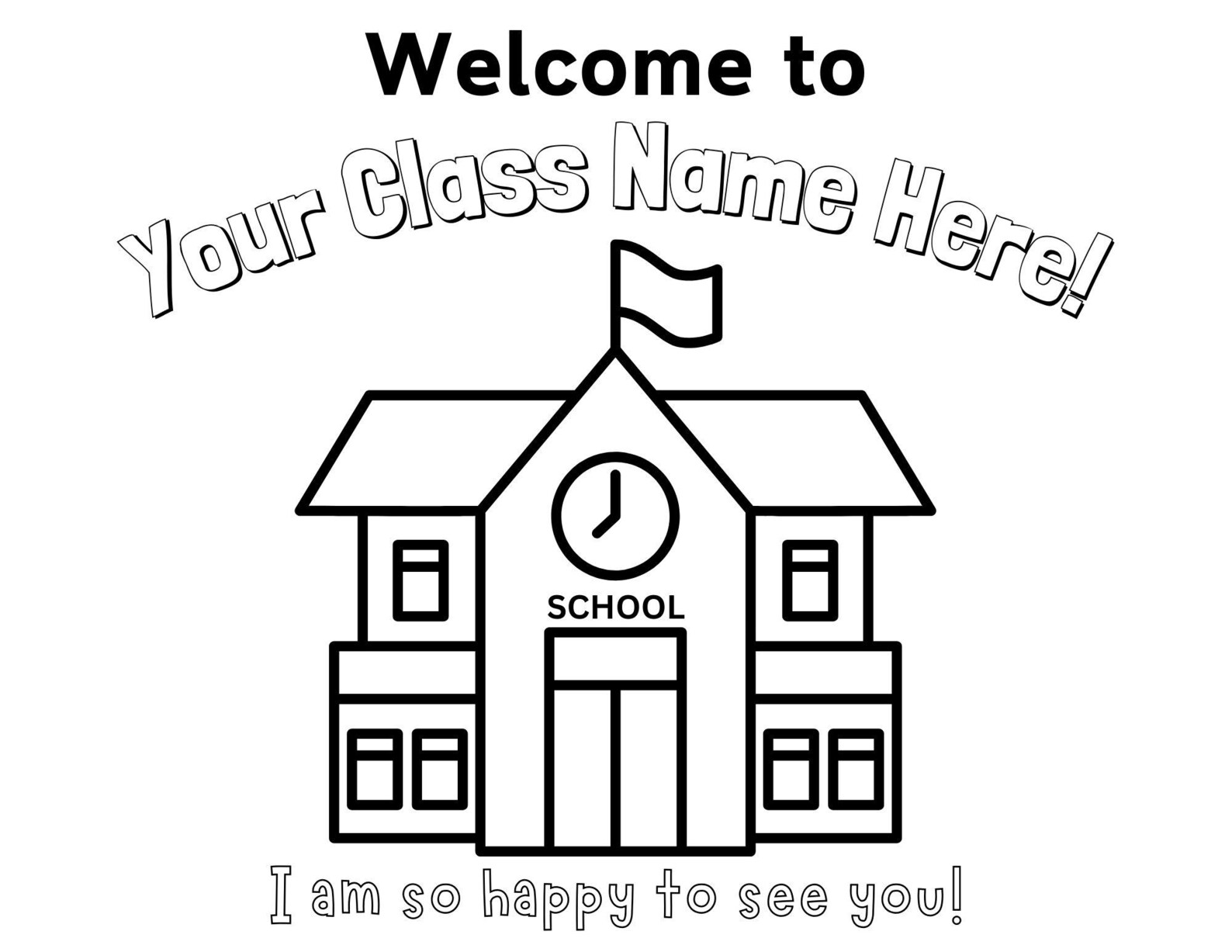 Custom School Class Name Coloring Sheet - Etsy