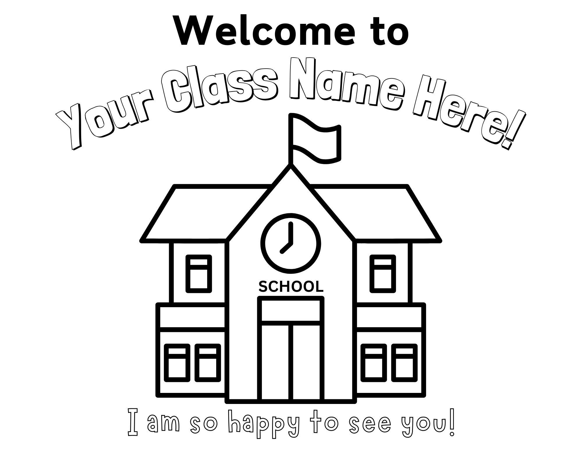 Custom School Class Name Coloring Sheet - Etsy