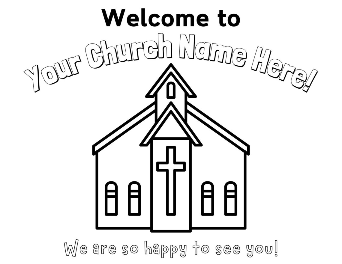 Custom Church Name Coloring Sheet - Etsy