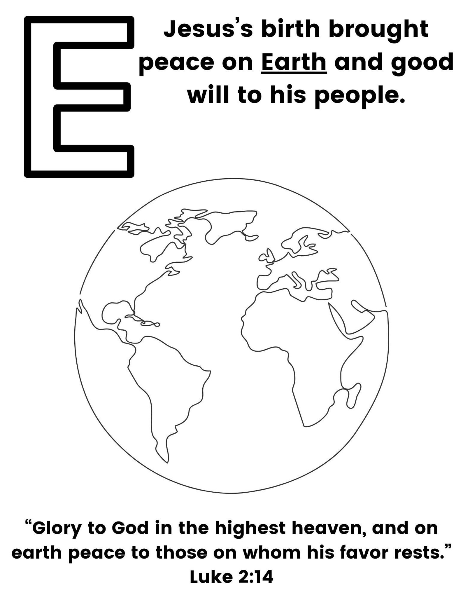 Bible Story Alphabet Coloring Sheet- "e", PDF Printable Download ...