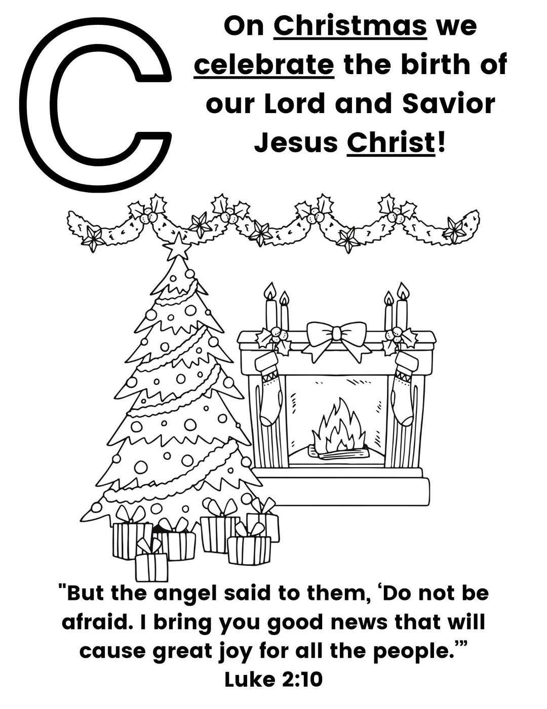 Bible Story Alphabet Coloring Sheet- "c", PDF Printable Download ...